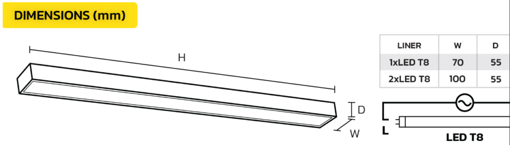 โคมไฟ ENRICH LINEAR T8 แขวนสลิง 1x18w - www.richestsupply.com - หลอดไฟ ...
